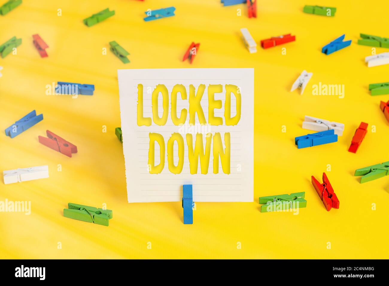Conceptual hand writing showing Locked Down. Concept meaning emergency ...