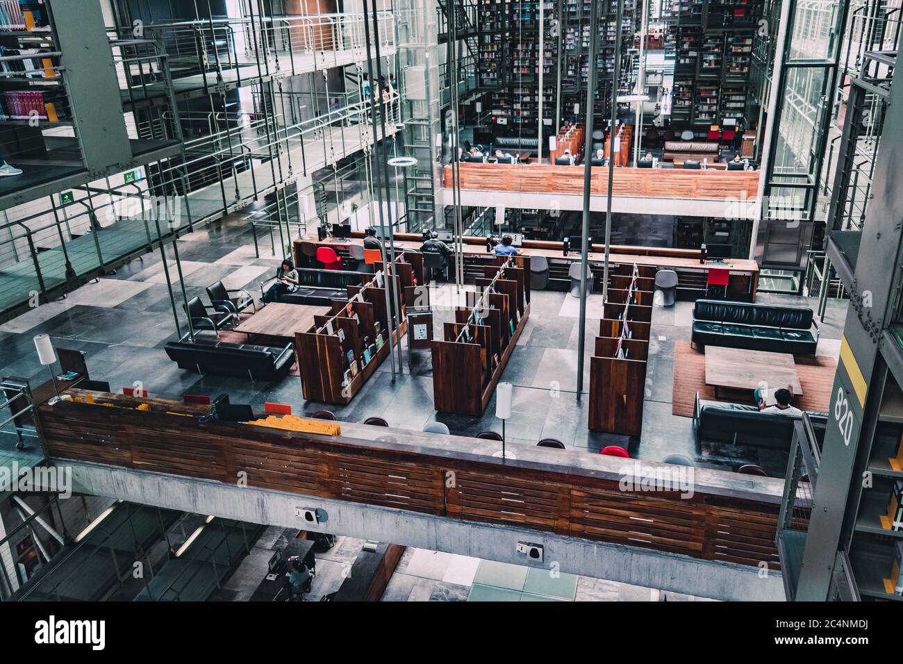 Reading zone in Vasconcelos Library, Mexico Stock Photo - Alamy