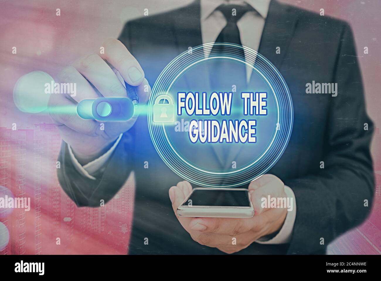 Writing Note Showing Follow The Guidance Business Concept For