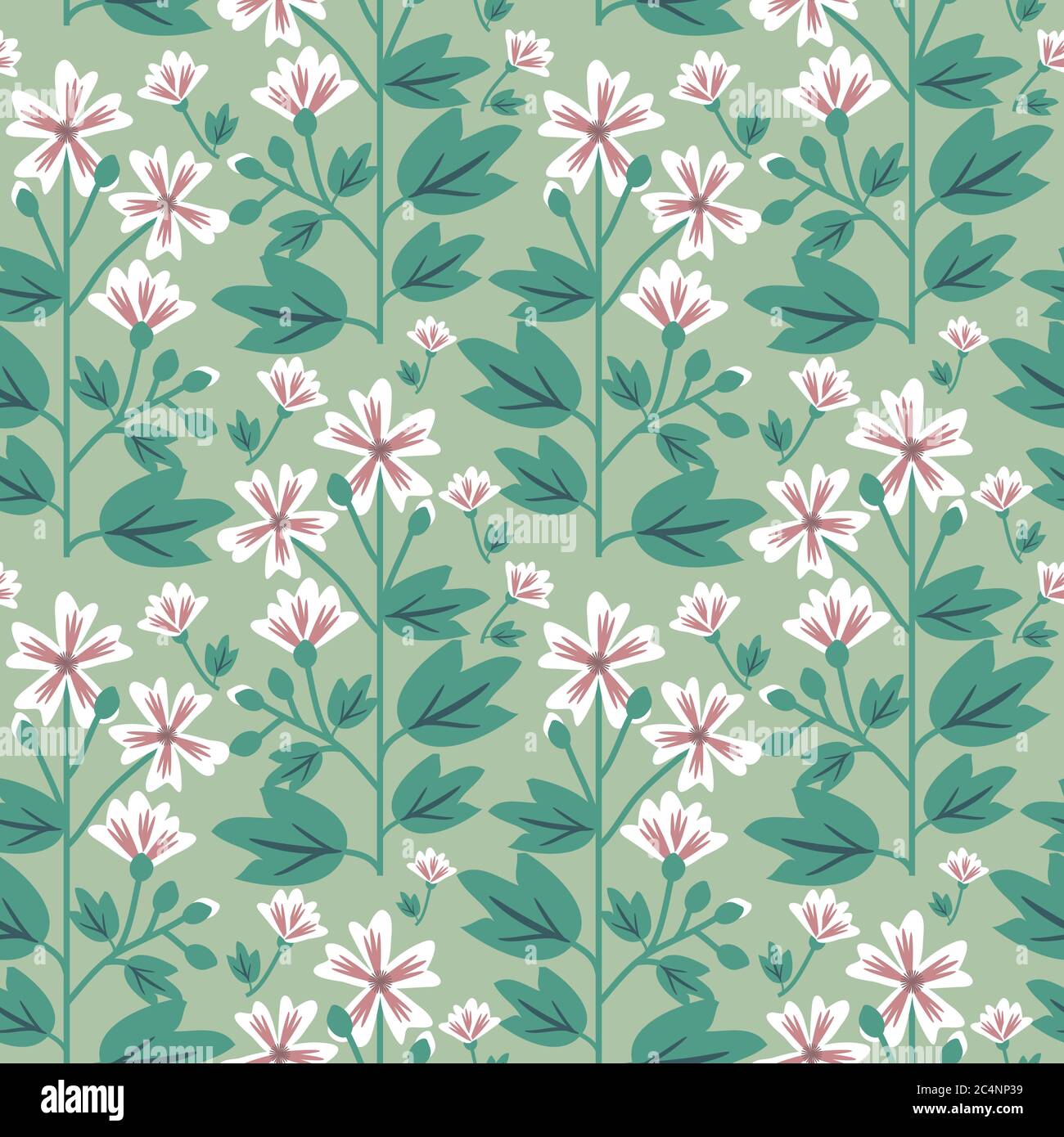 Pink flowers field Stock Vector Images - Alamy