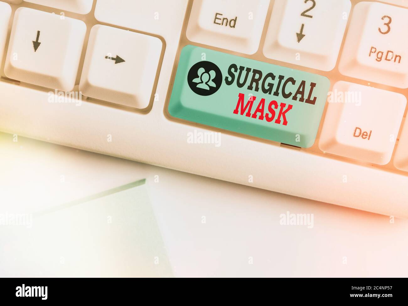 Handwriting text writing Surgical Mask. Conceptual photo worn by health ...