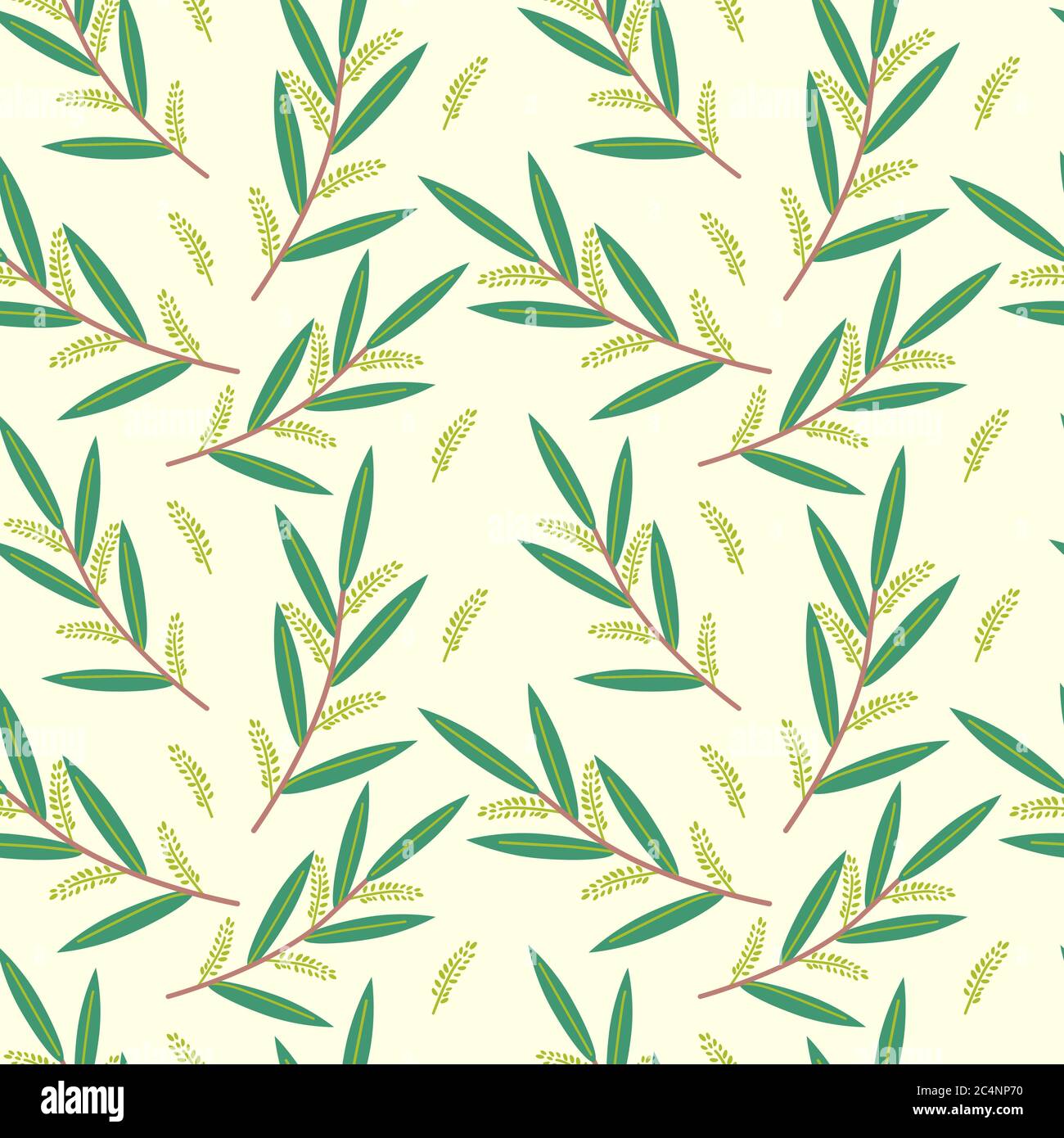 Seamless pattern with willow branch Stock Vector Image & Art - Alamy