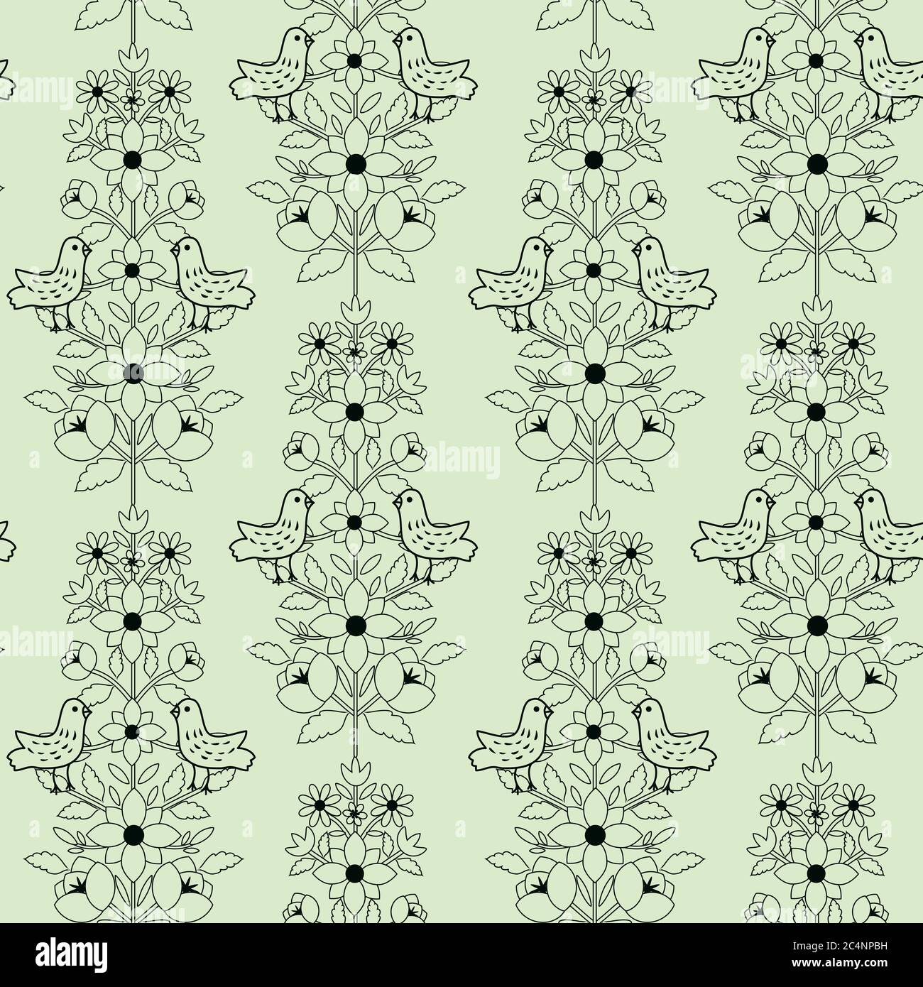 Repeating pattern of stylized birds hi-res stock photography and images ...