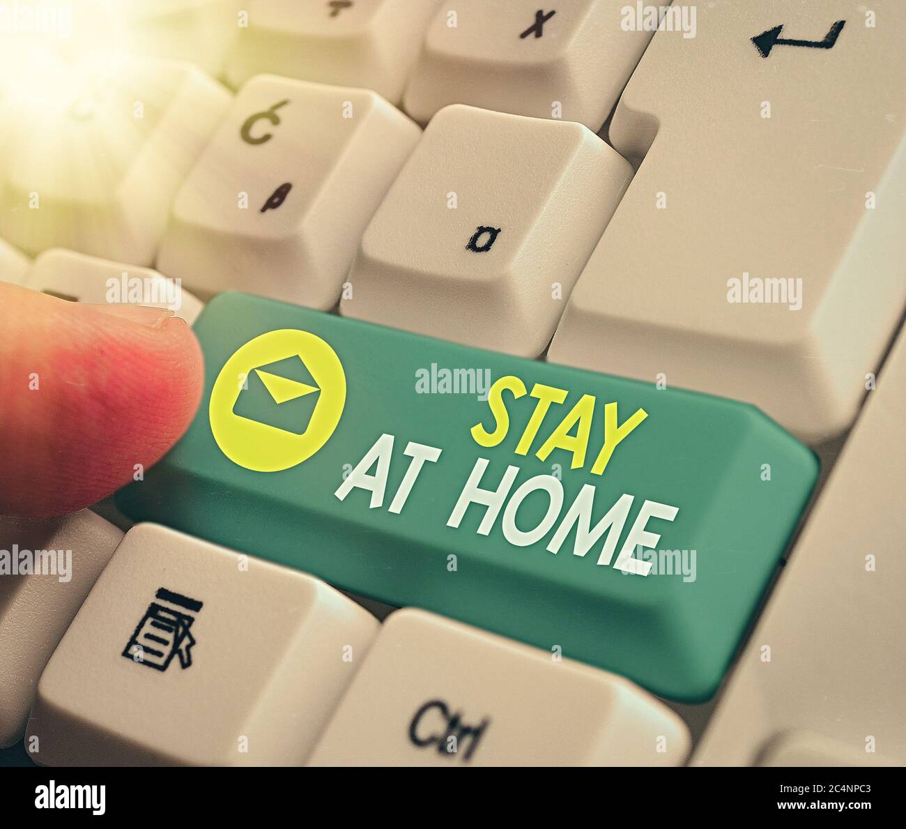 Text sign showing Stay At Home. Business photo text movement control ...