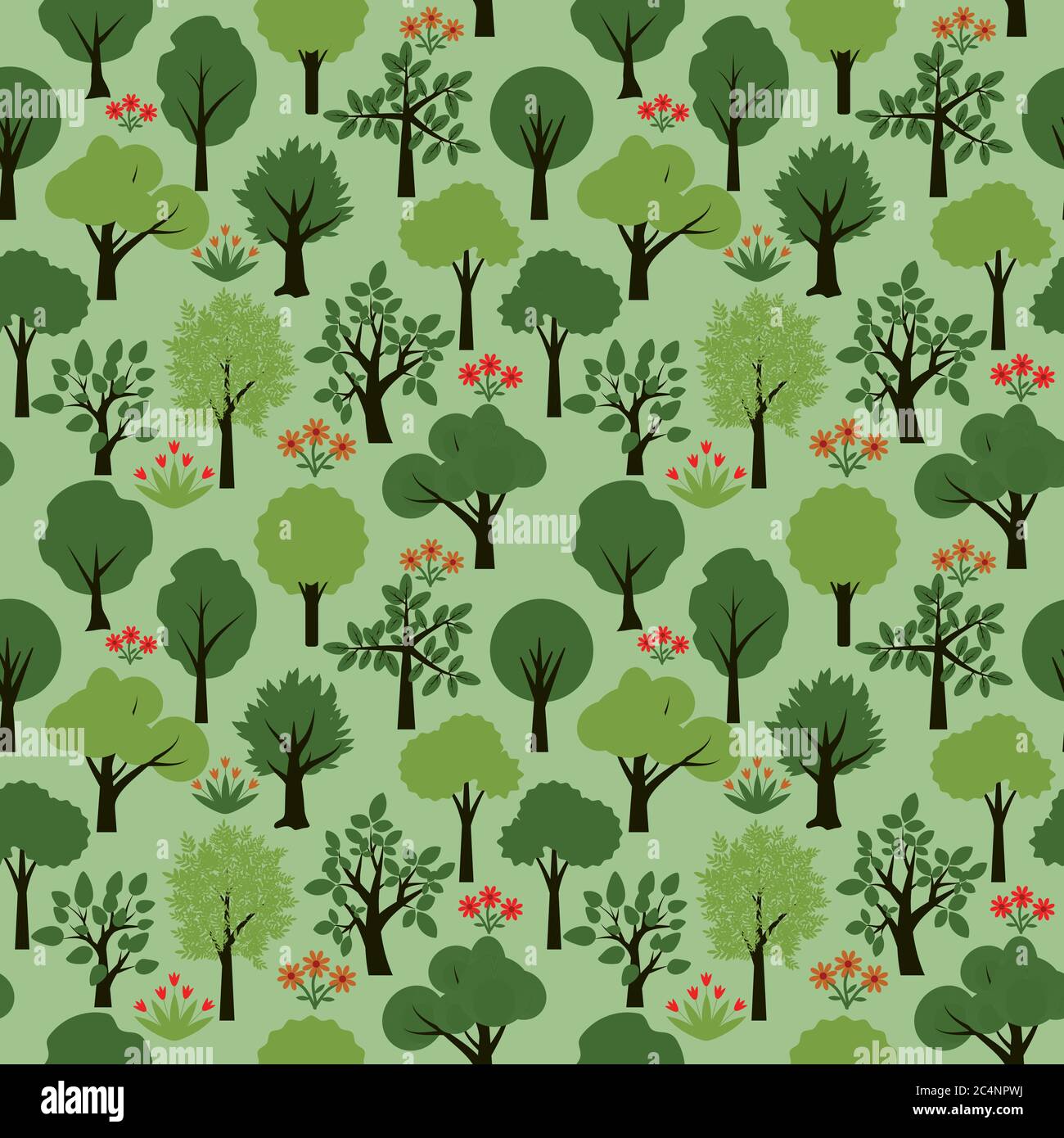 Flowering tree red Stock Vector Images - Alamy