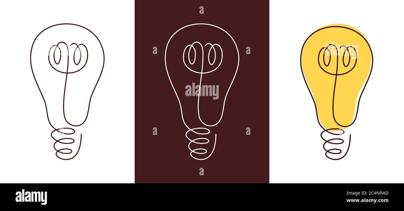 Light bulb continuous line vector illustration with editable stroke ...