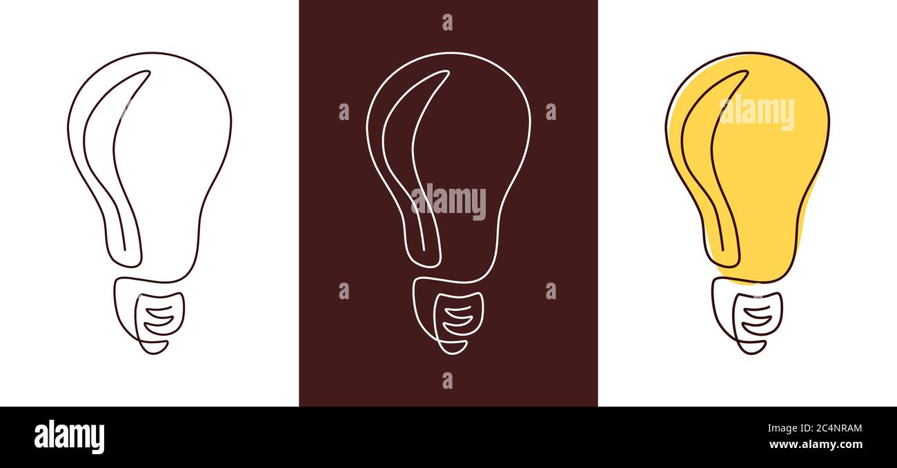 Light bulb continuous line vector illustration with editable stroke ...