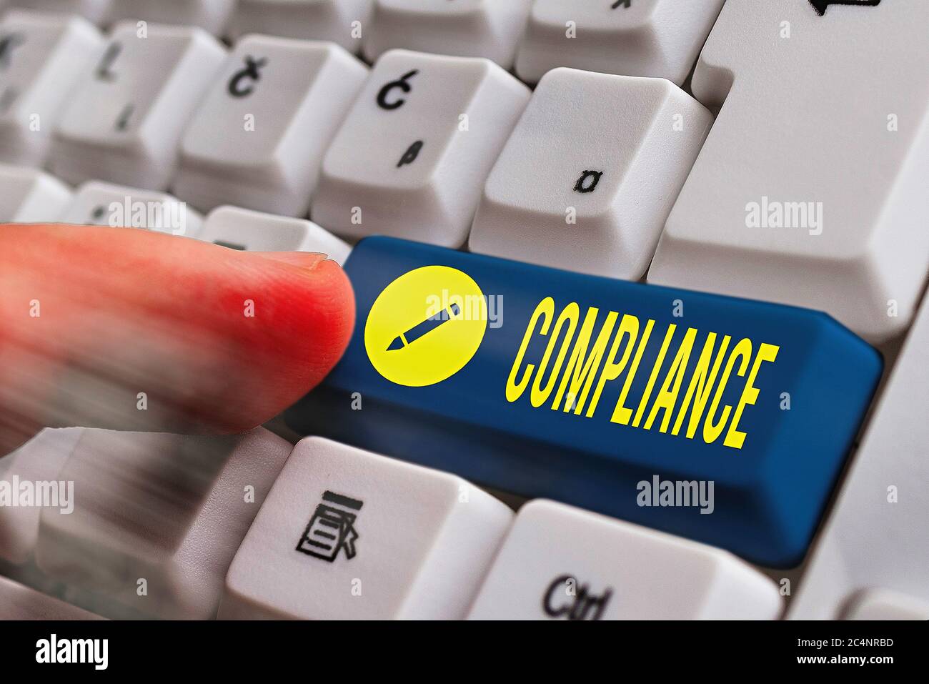 Writing note showing Compliance. Business concept for the action or ...
