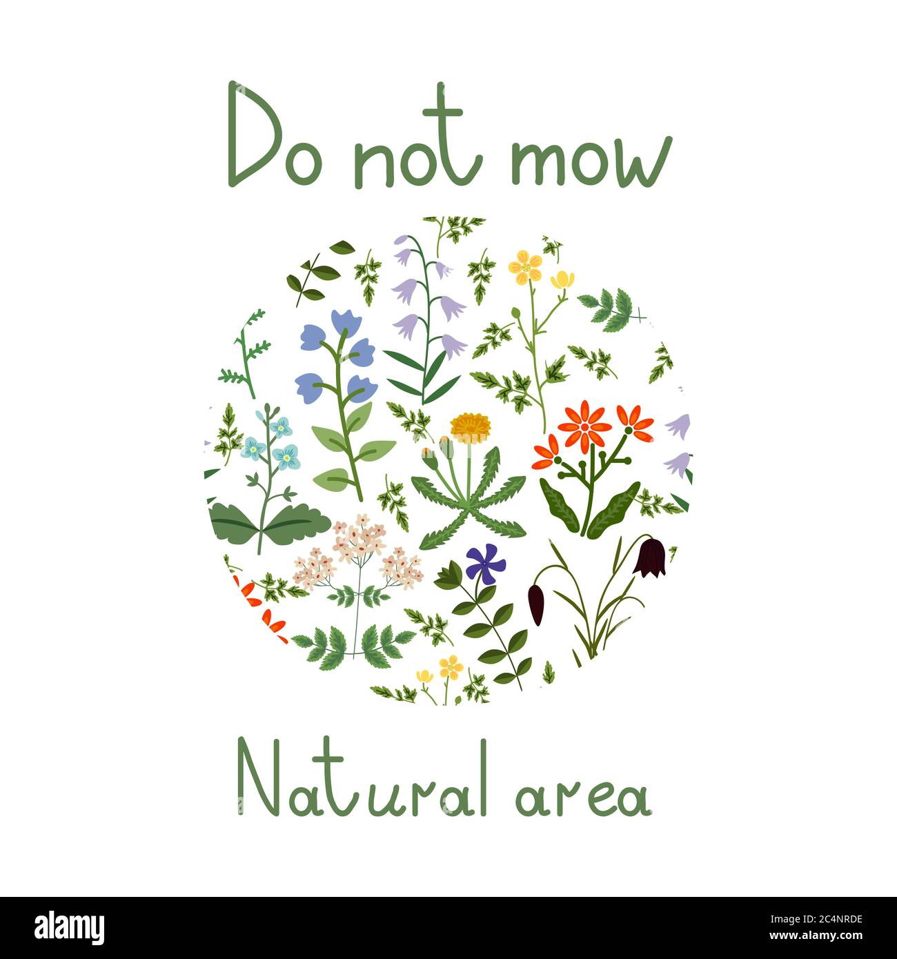 Do not mow vector label Stock Vector Image & Art - Alamy