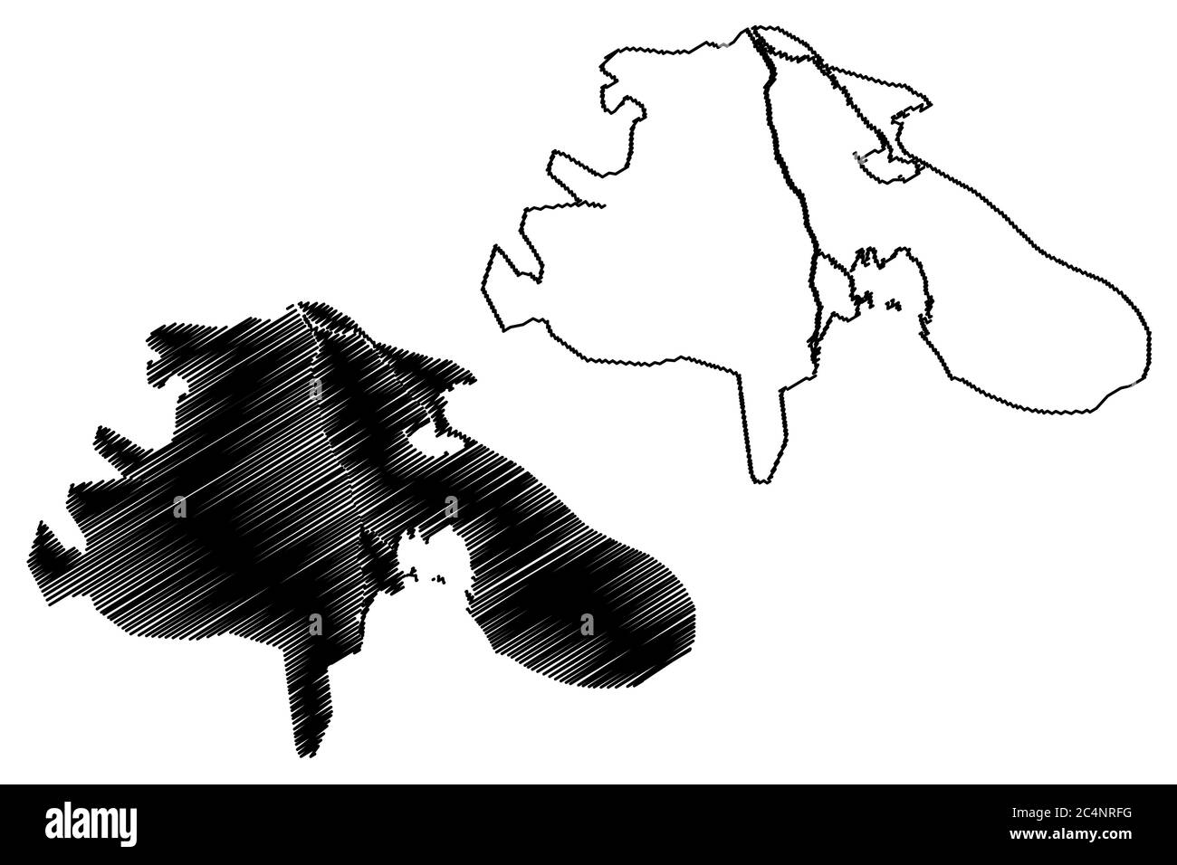 Rajkot City (Republic of India, Gujarat State) map vector illustration ...
