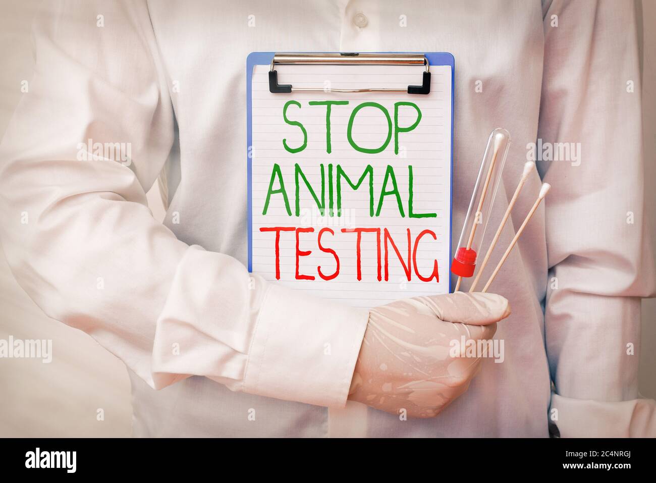 Writing note showing Stop Animal Testing. Business concept for put an ...