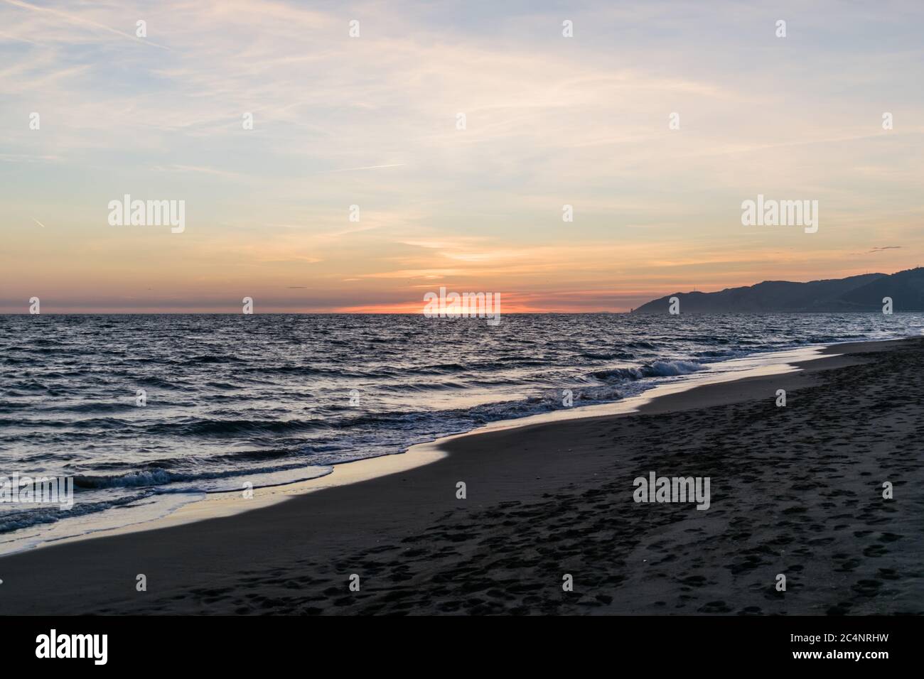 Sunset view of the sea Stock Photo - Alamy