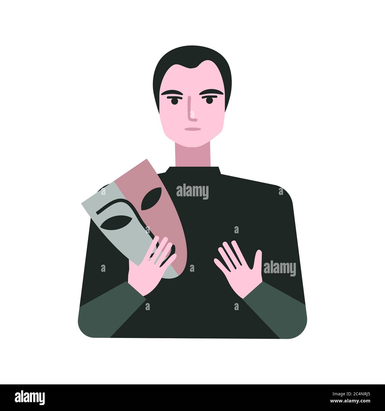 Young black man mask Stock Vector Images - Alamy