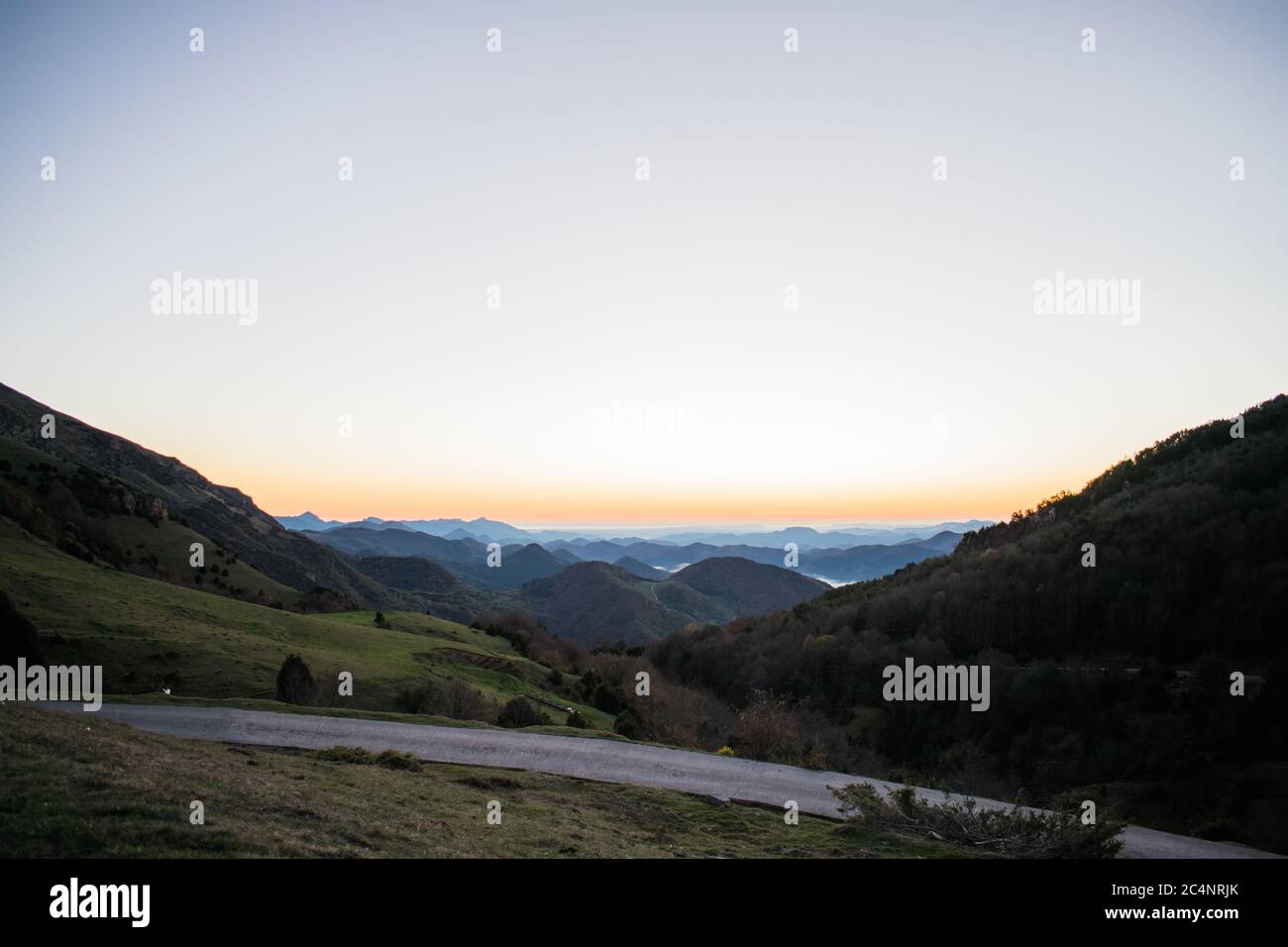 Sunrise views from a valley landscape HDR Stock Photo - Alamy