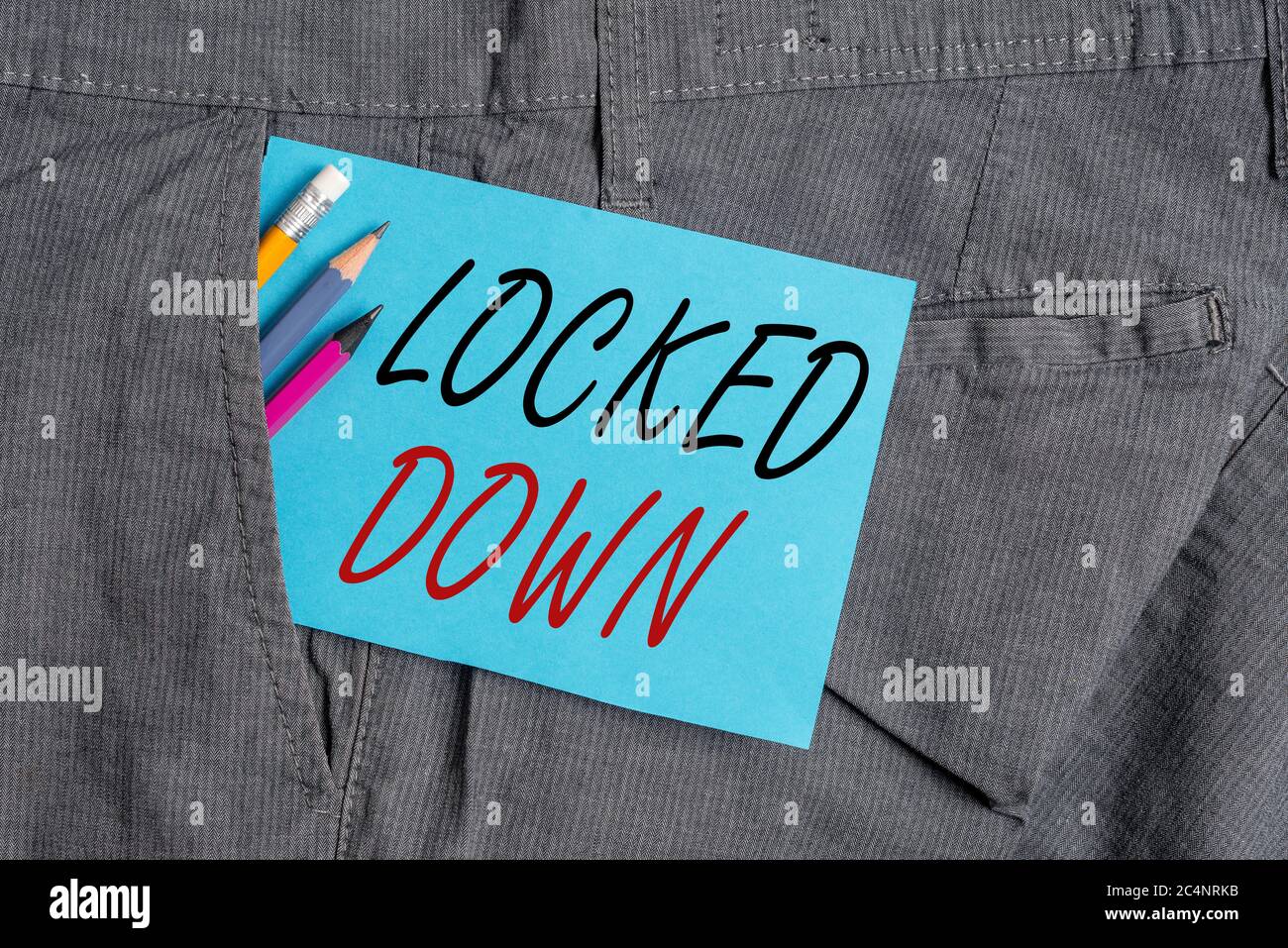 Handwriting text Locked Down. Conceptual photo emergency measure which ...