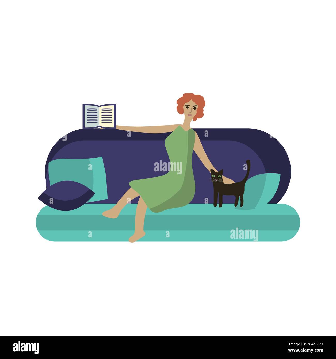 Black cat relaxing Stock Vector Images - Alamy