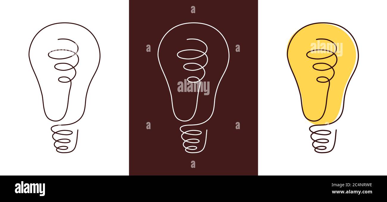 Light bulb continuous line vector illustration with editable stroke ...