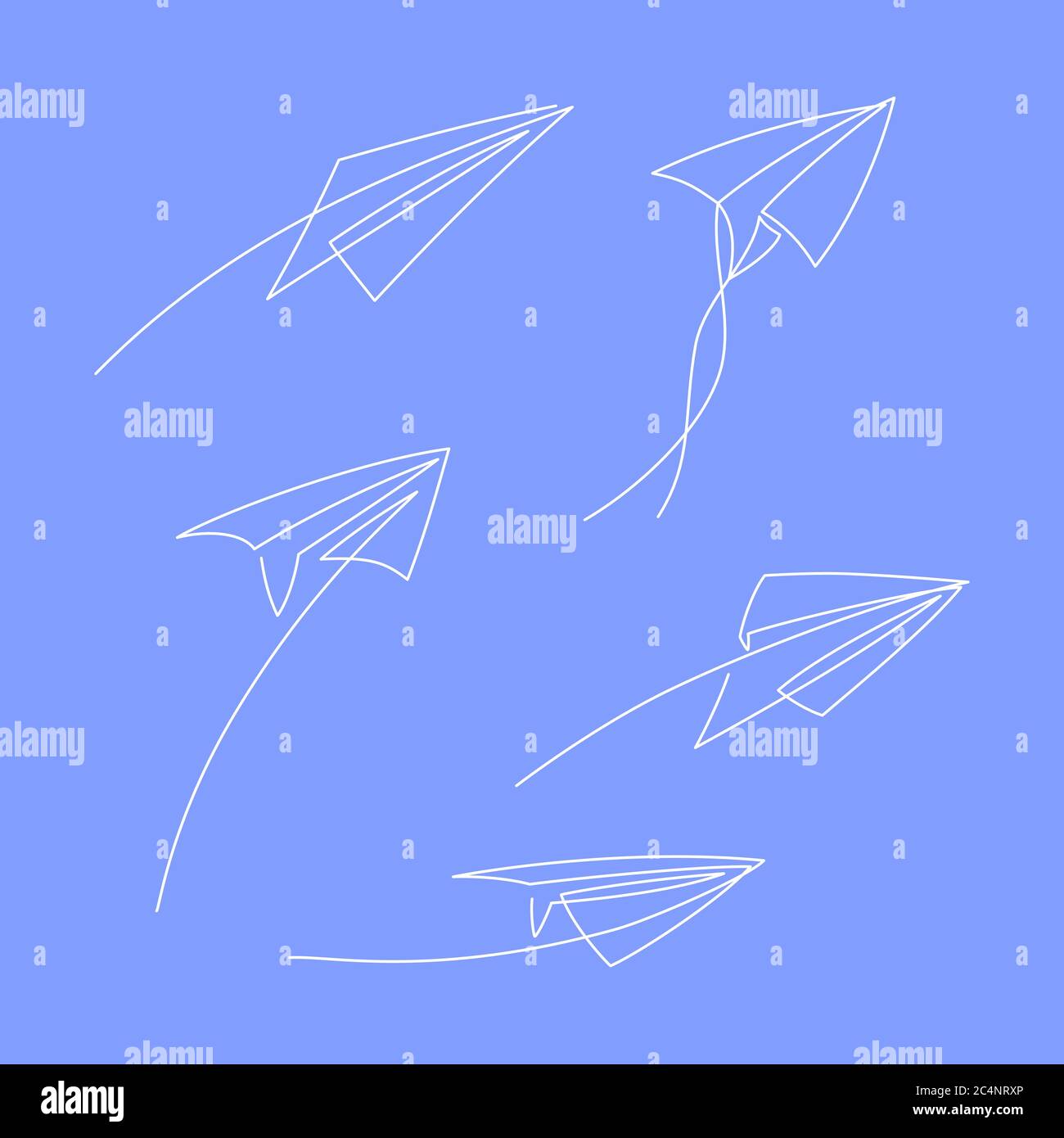 Paper plane continuous line vector illustration - airplane silhouette ...