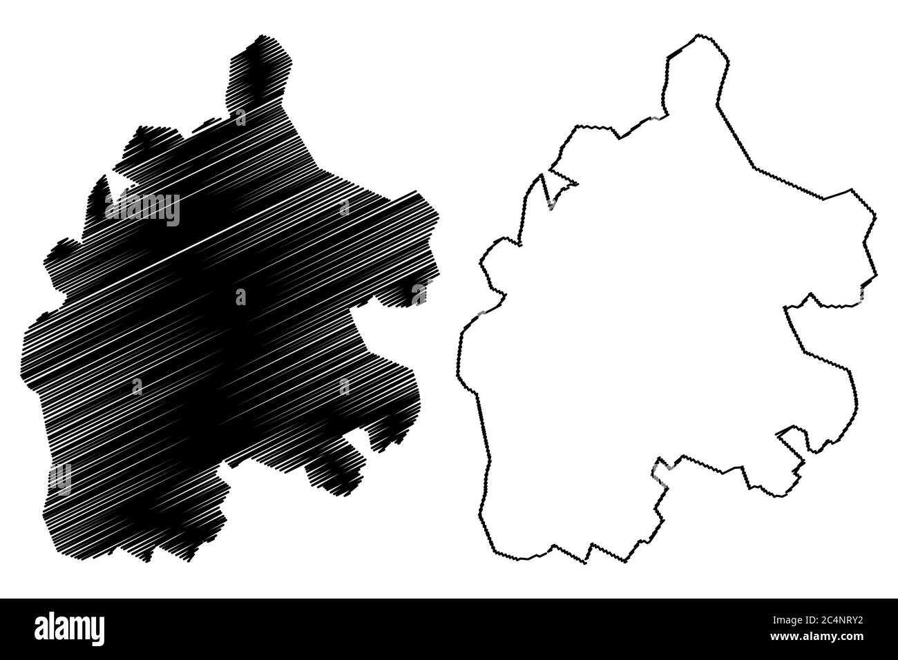 Meerut City (Republic of India, Uttar Pradesh State) map vector ...