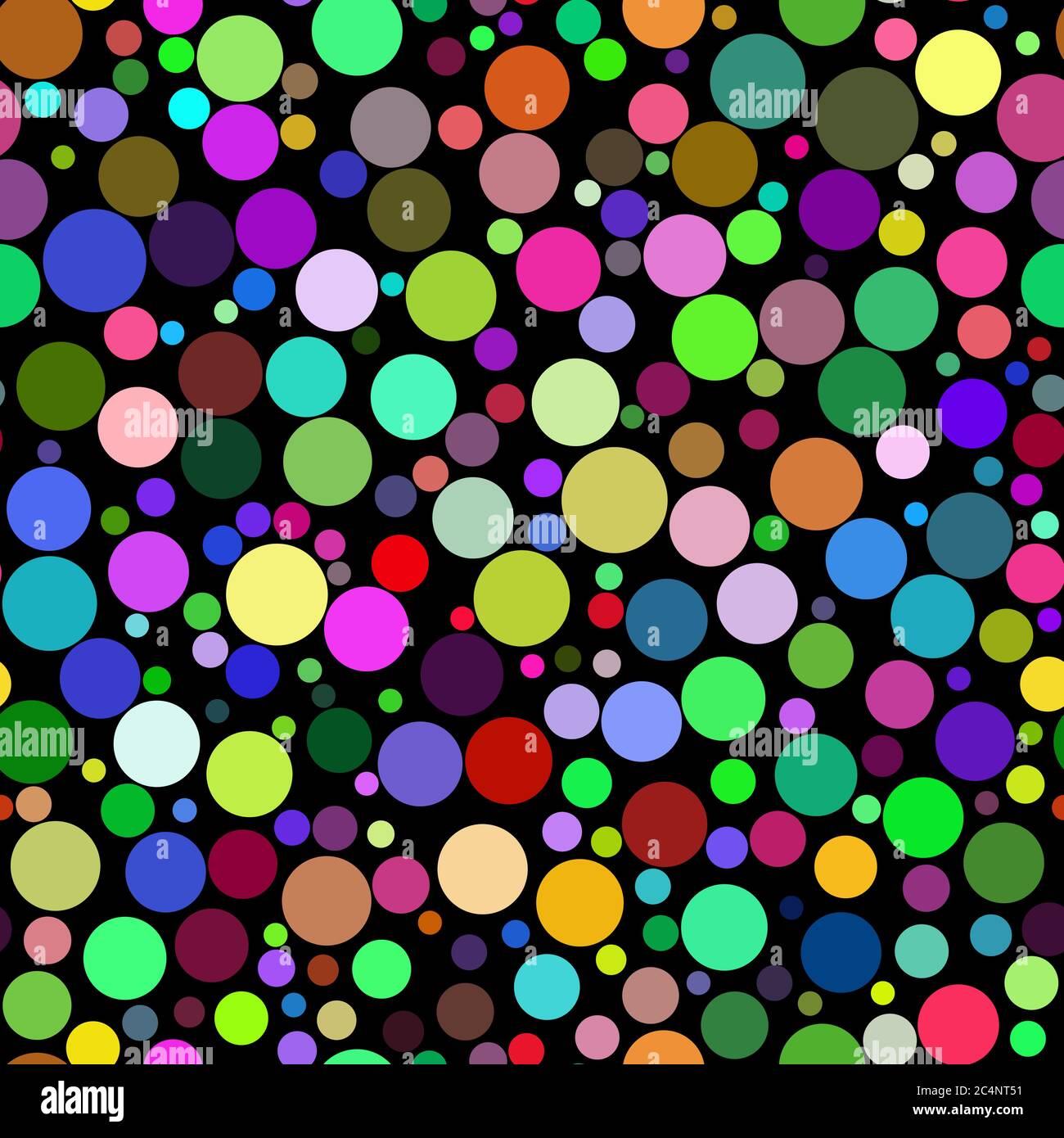 Abstract seamless pattern of circles of different sizes in various ...