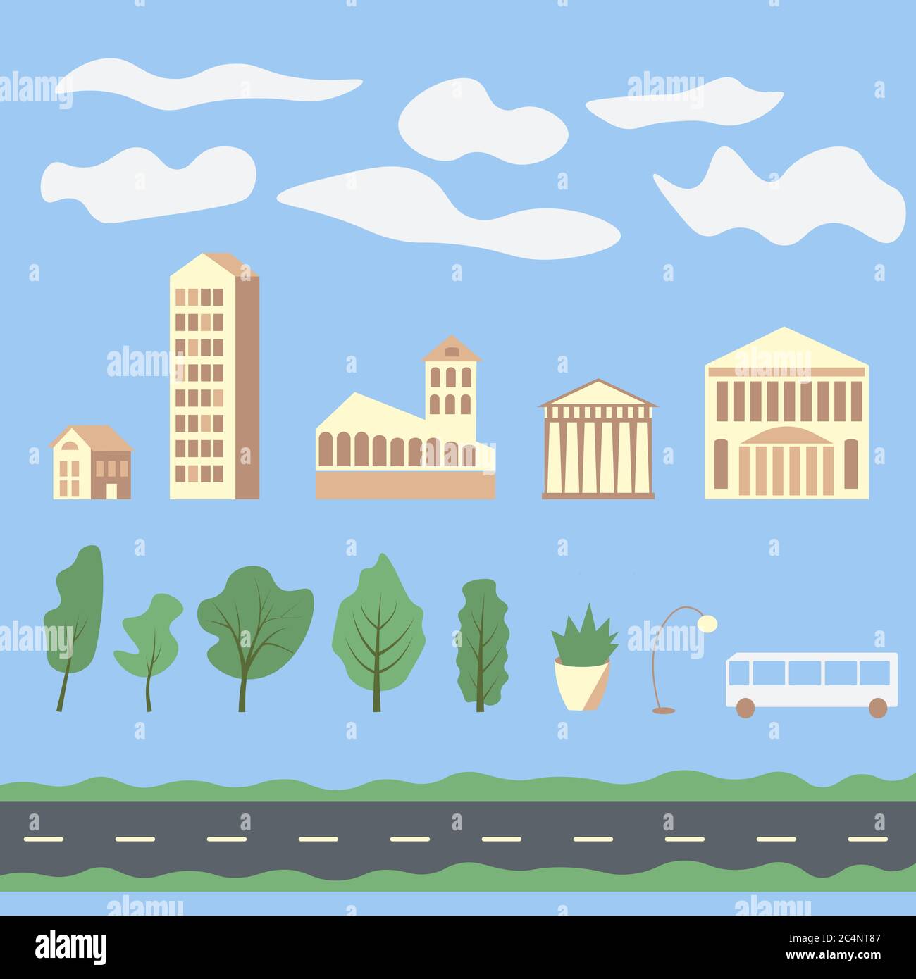 Street objects simple vector collection Stock Vector Image & Art - Alamy