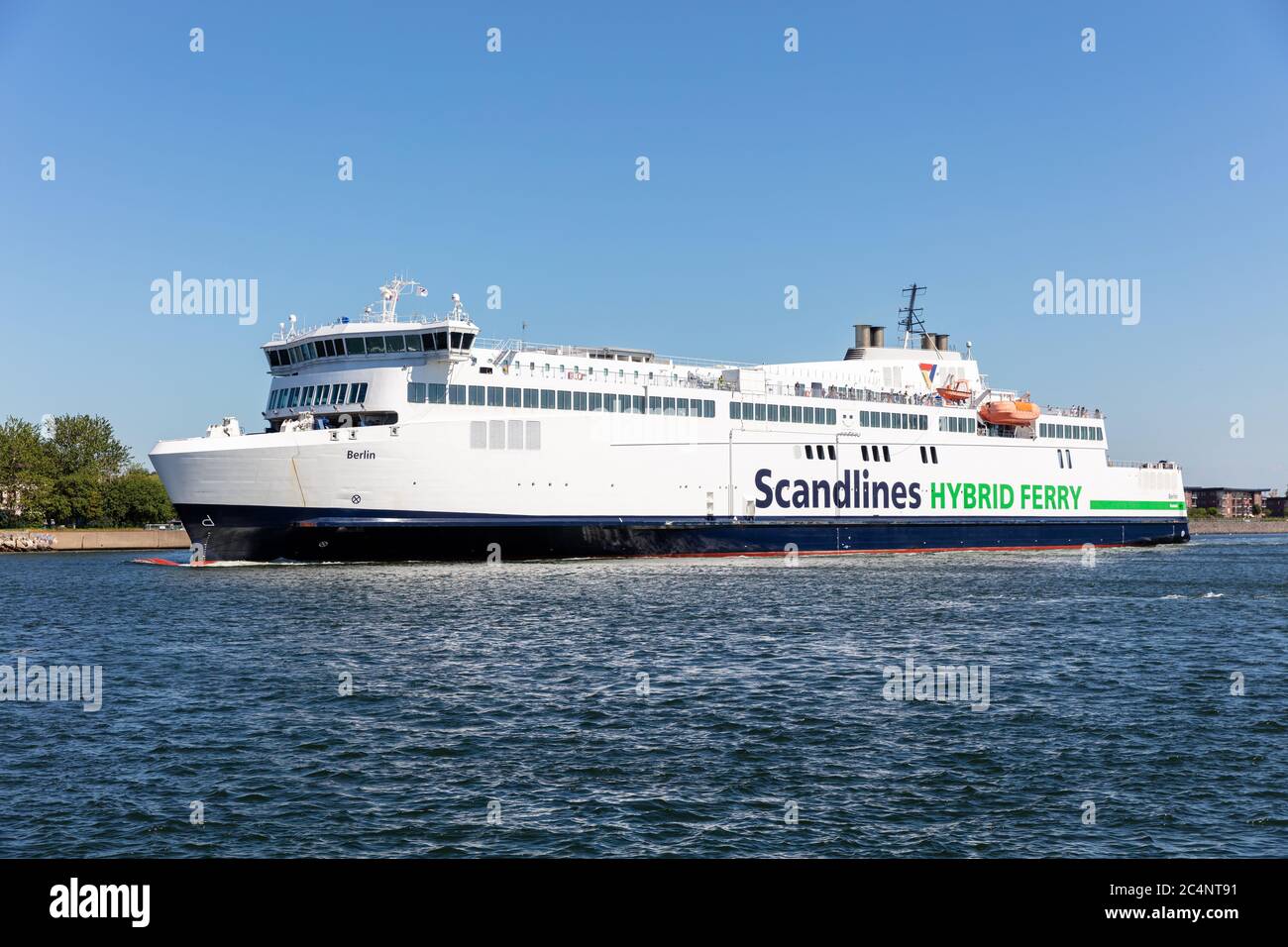 Scandlines hybrid ferry BERLIN outbound Rostock Stock Photo - Alamy