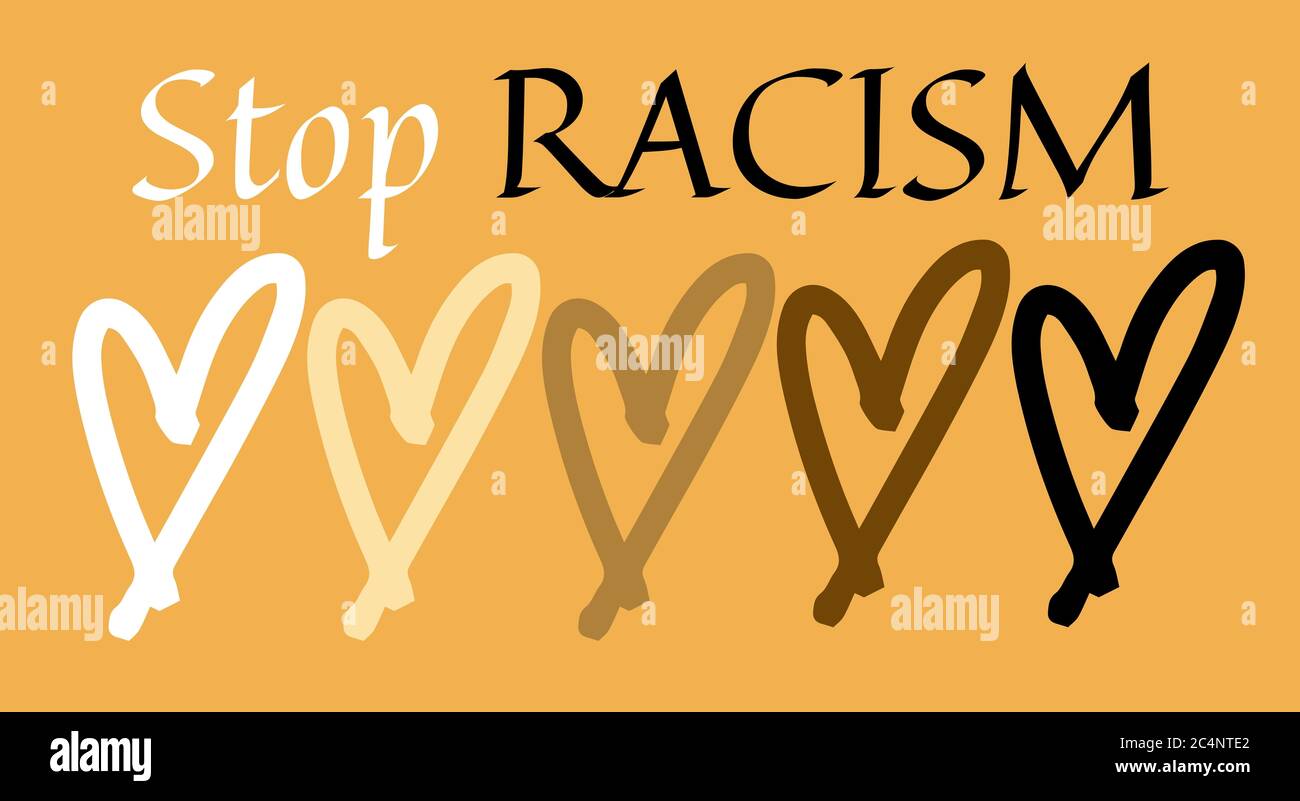 Black lives matter. Stop Racism. No to Racism text illustration ...