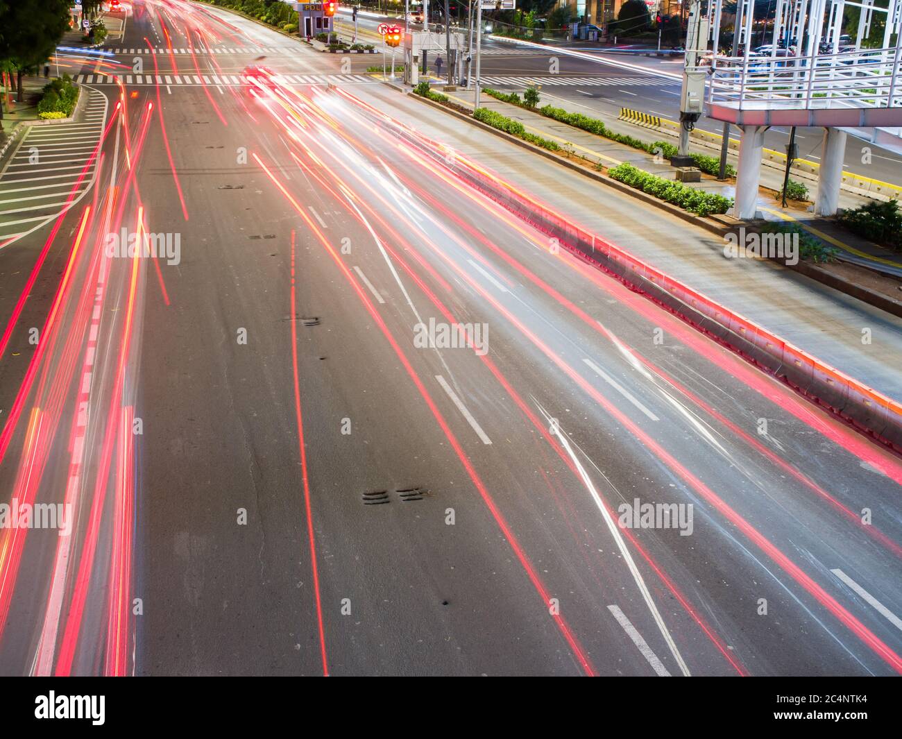 Lights of traffic cars in Jakarta. Indonesia Stock Photo - Alamy