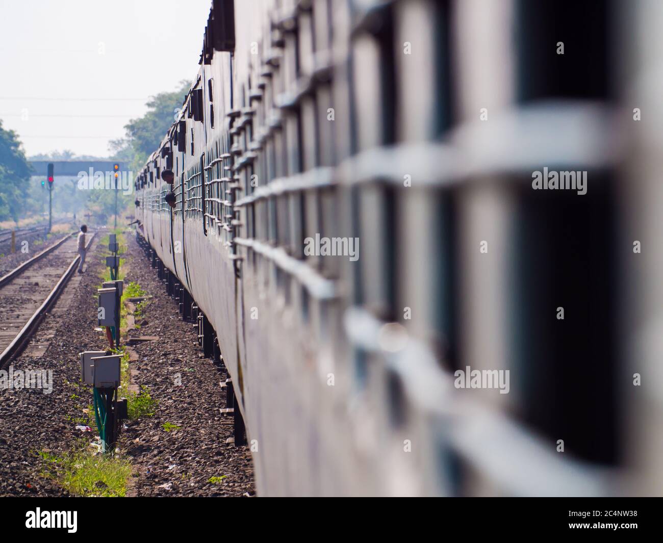A traditional train carriage in India in transit Stock Photo - Alamy