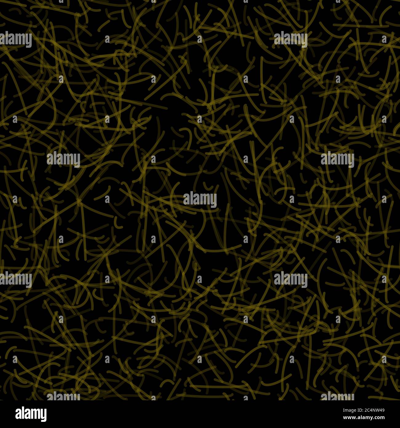Abstract seamless pattern of randomly arranged curves in yellow colors ...