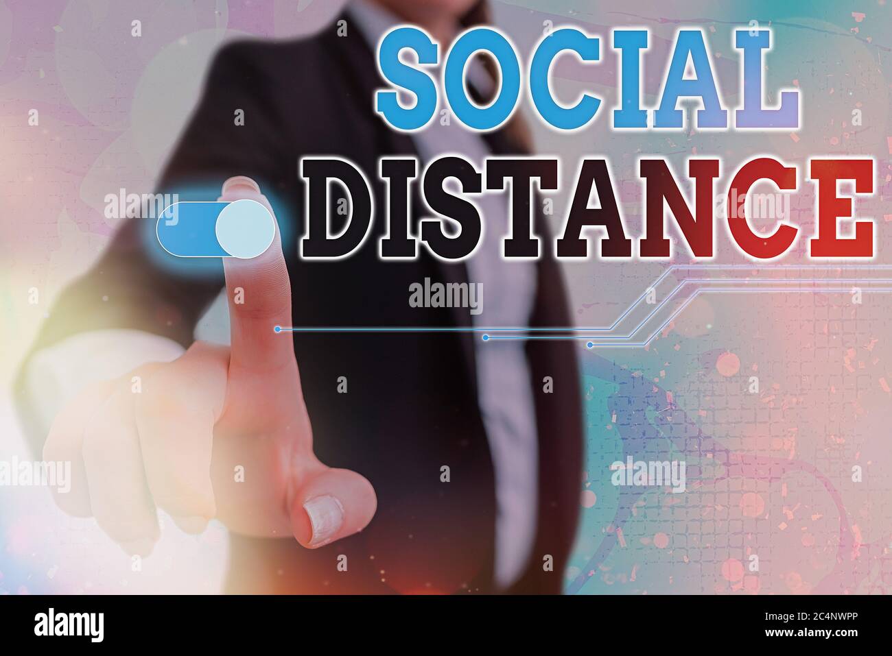 Conceptual hand writing showing Social Distance. Concept meaning degree ...