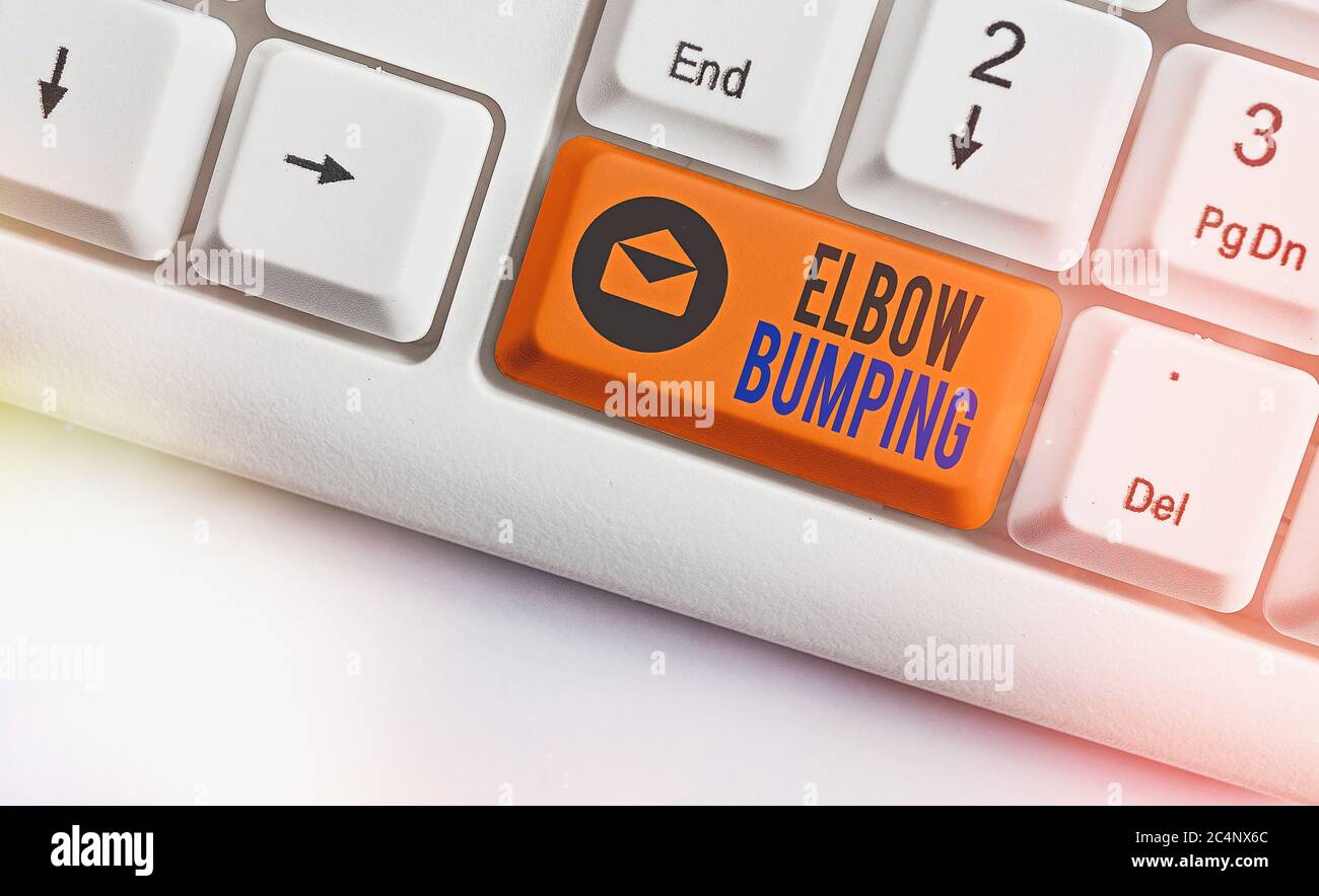 Handwriting text writing Elbow Bumping. Conceptual photo newlytrended ...