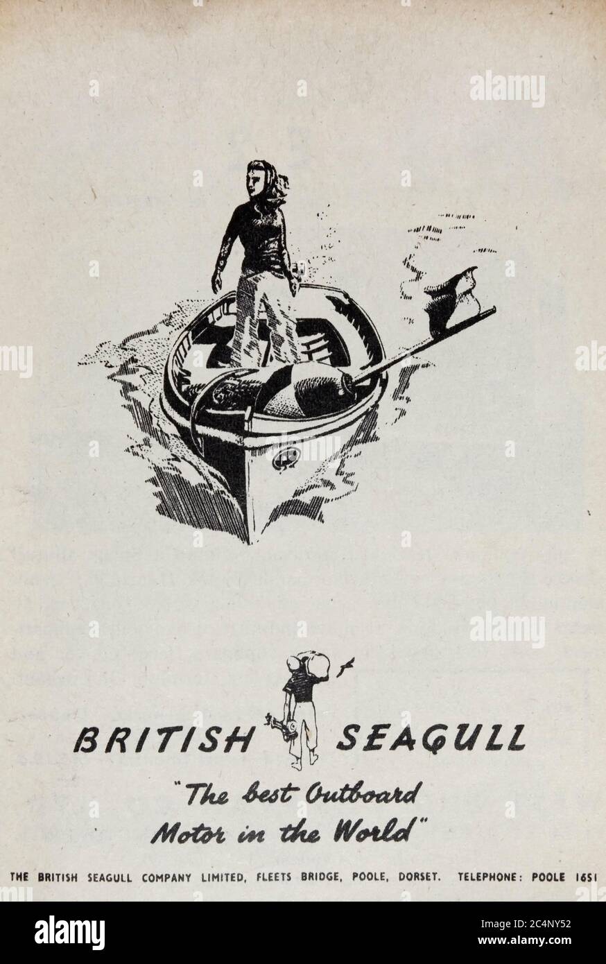 Vintage advertisement for British Seagull outboard motors Stock Photo ...