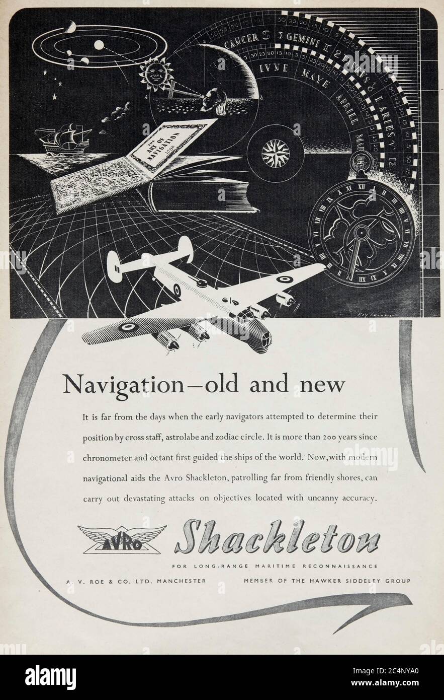 Vintage advertisement for the British Avro Shackleton maritime patrol ...