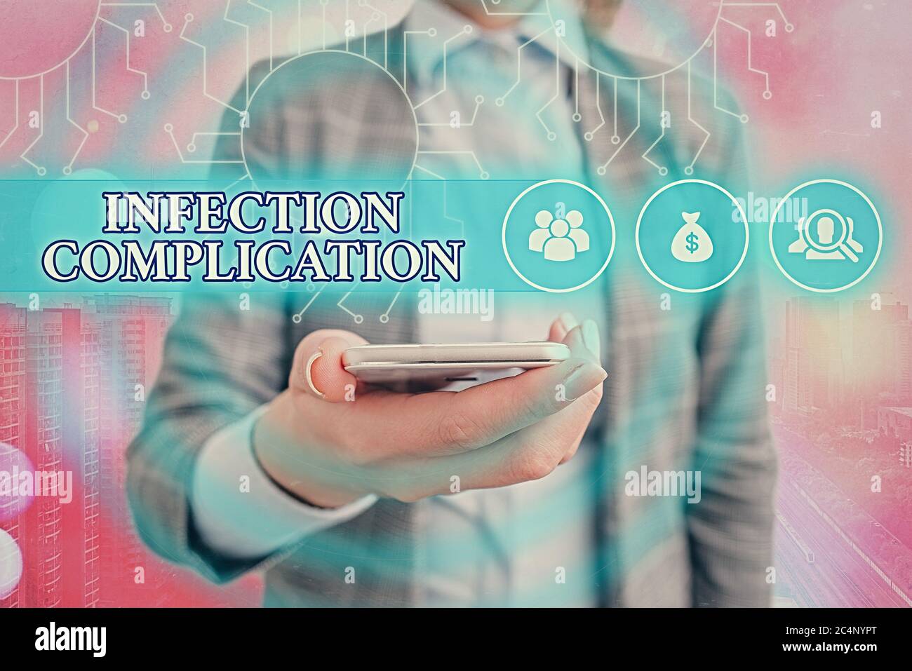 Writing note showing Infection Complication. Business concept for ...