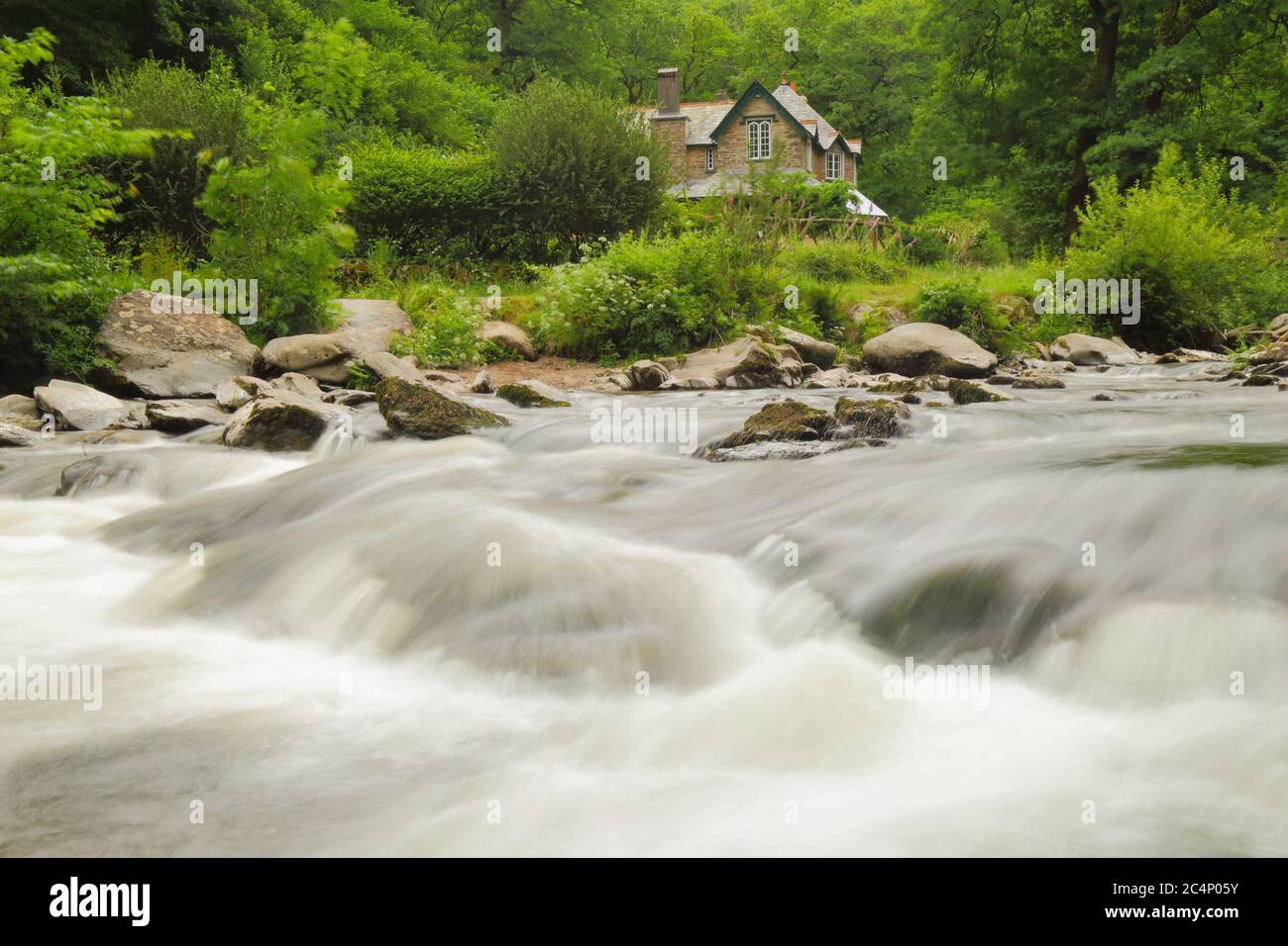 Watersmeet House and East Lyn River in Exmoor Nationla Park, Devon ...