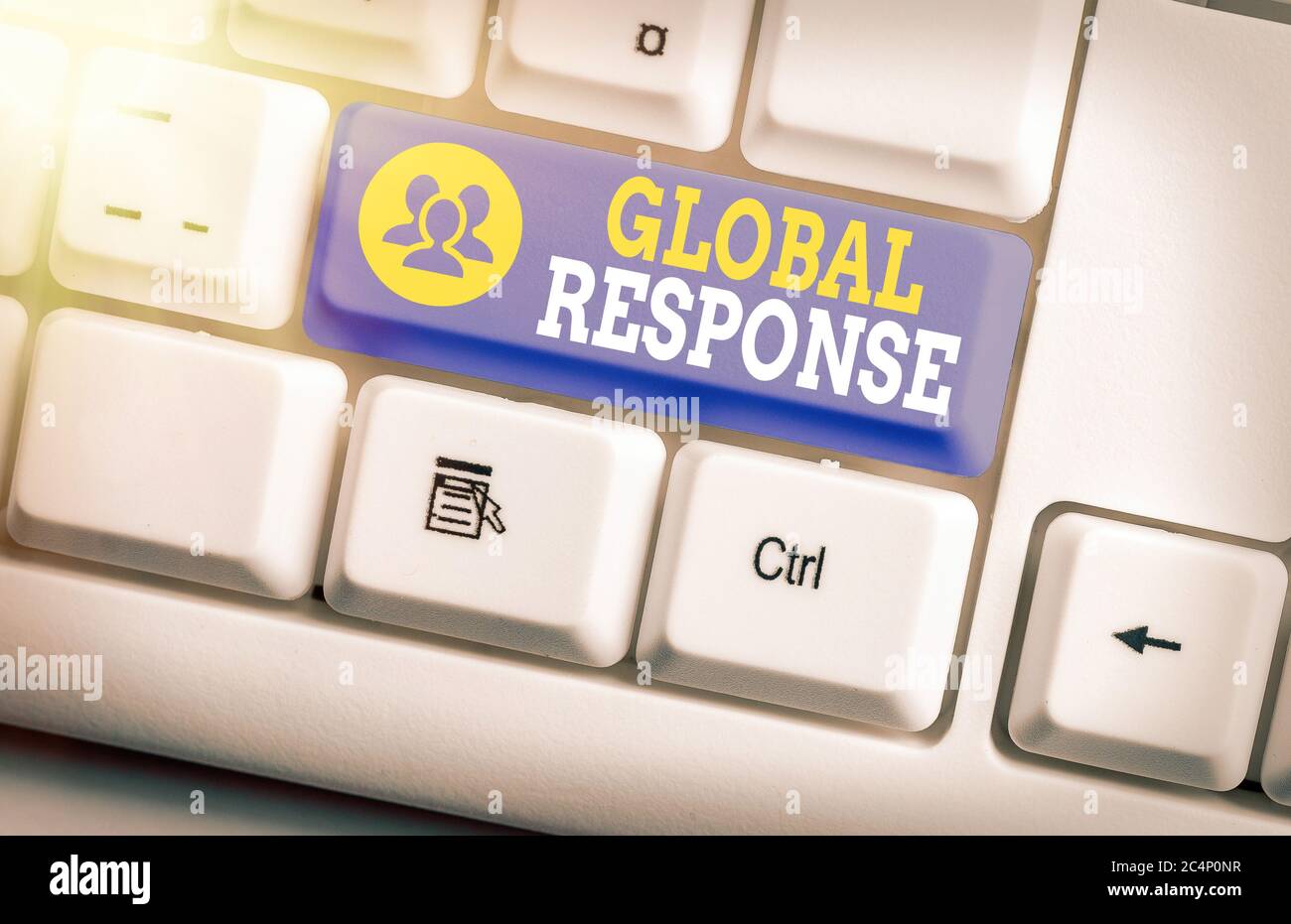 Text sign showing Global Response. Business photo text indicates the ...