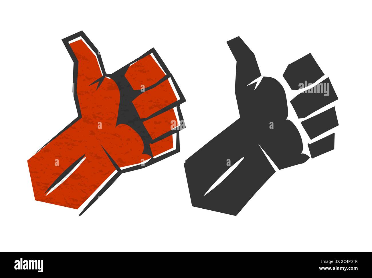 Red positive thumb up gesture symbol of success Stock Vector Image ...