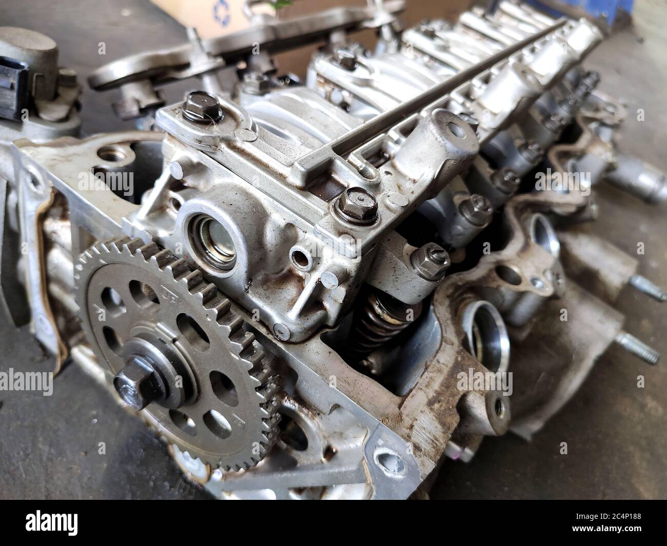 old engine of car for rebuild Stock Photo - Alamy