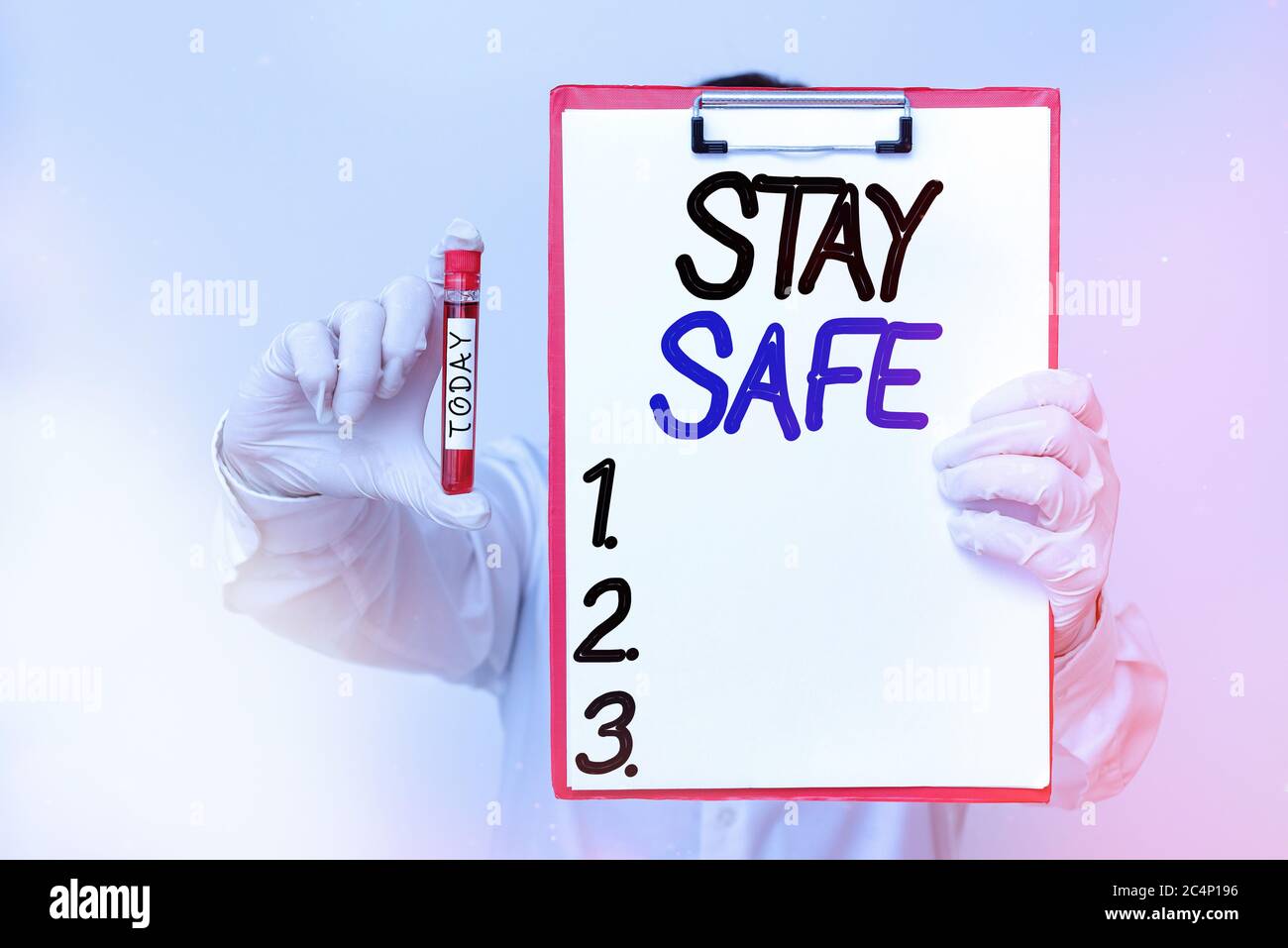 Conceptual hand writing showing Stay Safe. Concept meaning secure from ...