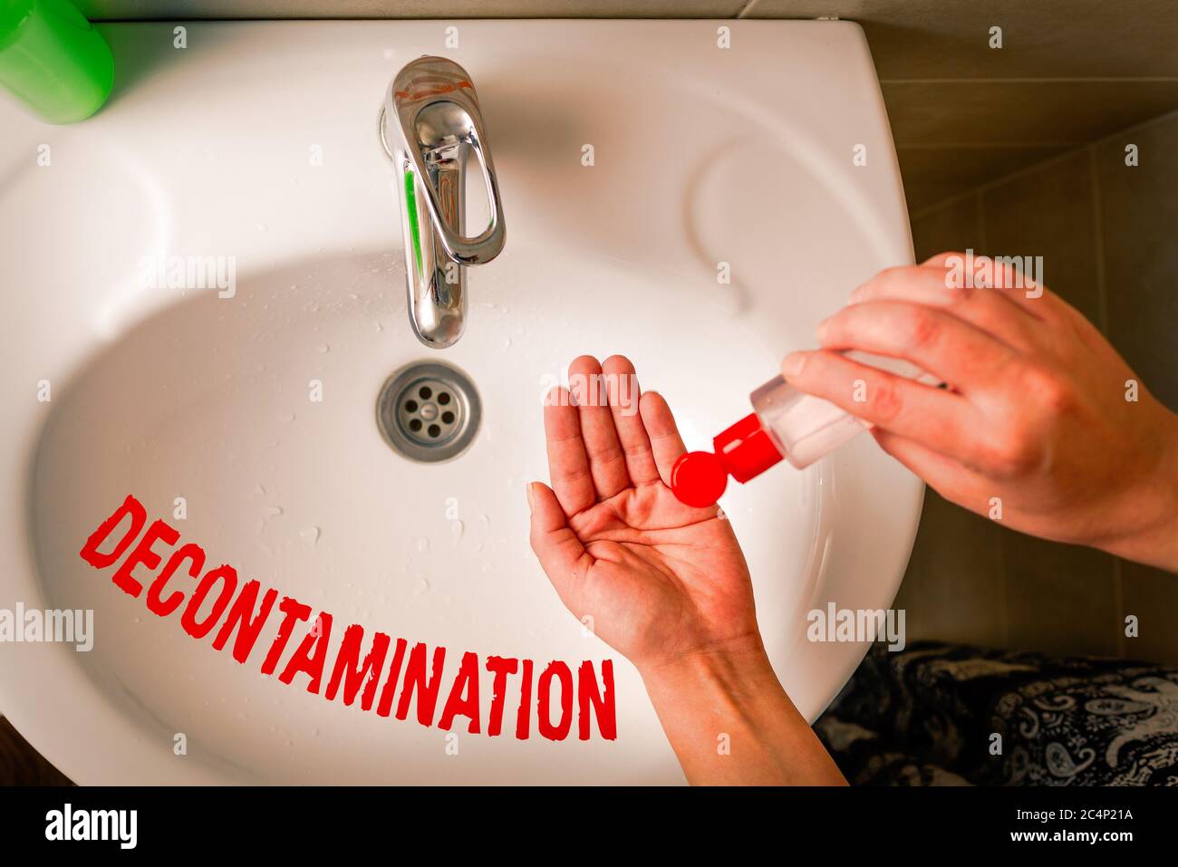 Text sign showing Decontamination. Business photo text neutralizing ...