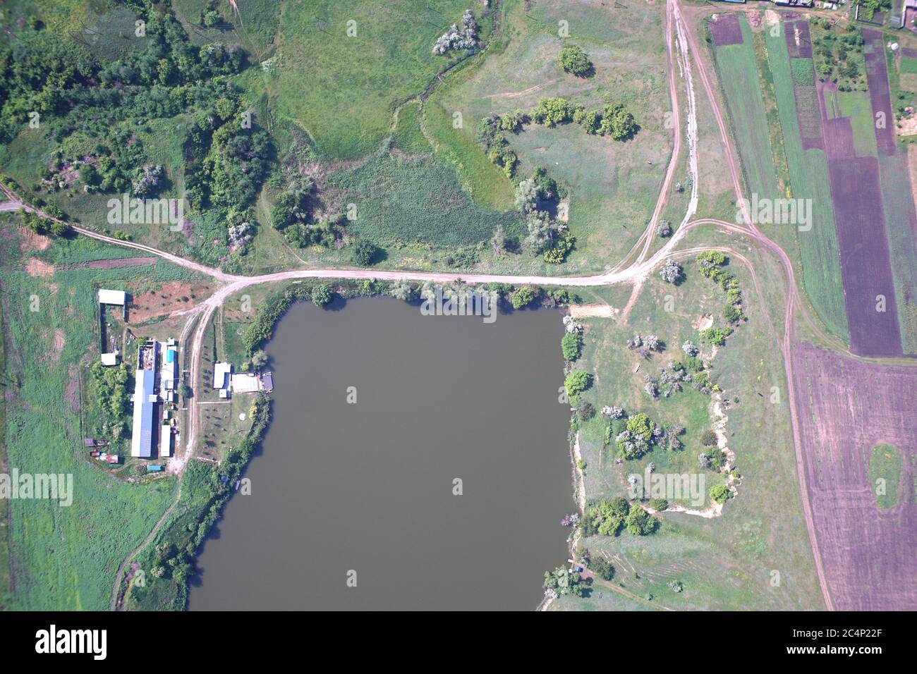 fish farm observation frome drone. drone monitoring Stock Photo - Alamy