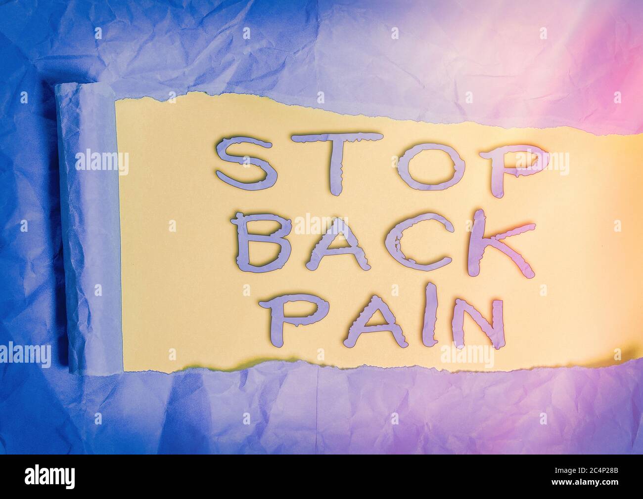 Word writing text Stop Back Pain. Business photo showcasing put an end ...