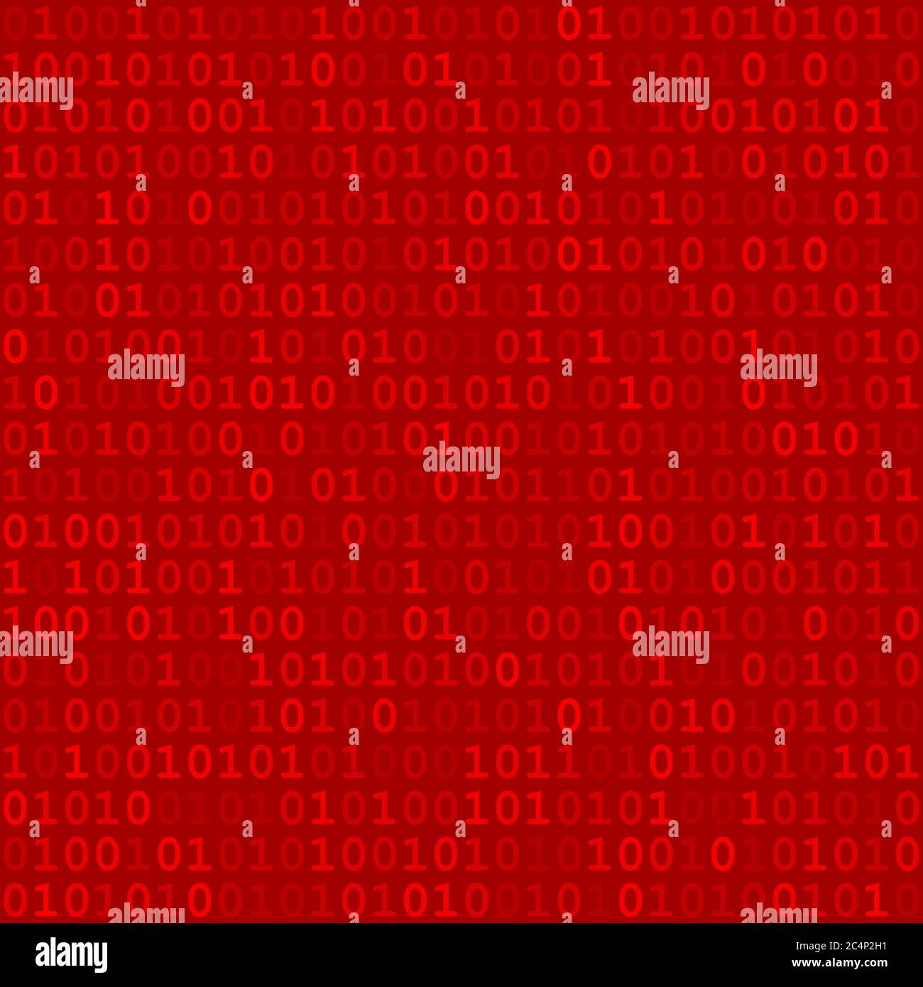 Abstract seamless pattern of small digits one and zero in red colors ...