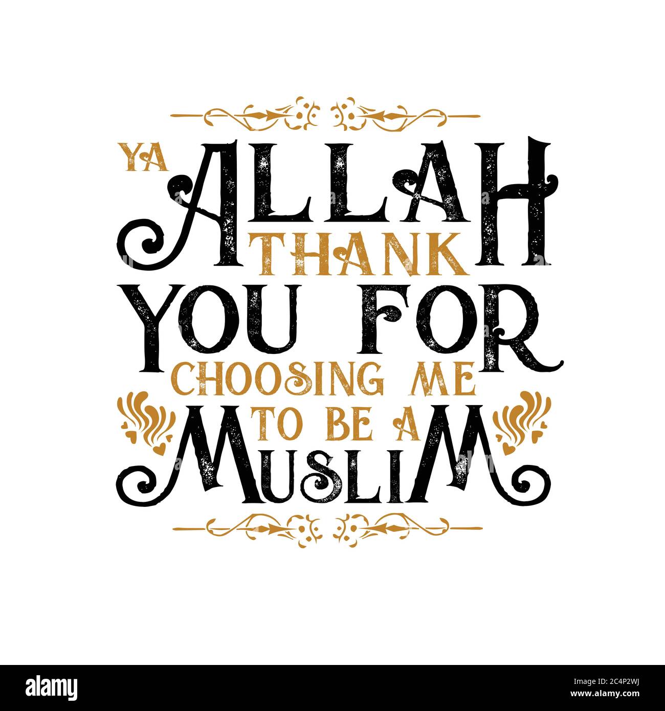 Muslim Quote and Saying. Ya Allah Thank You for Stock Vector Image ...