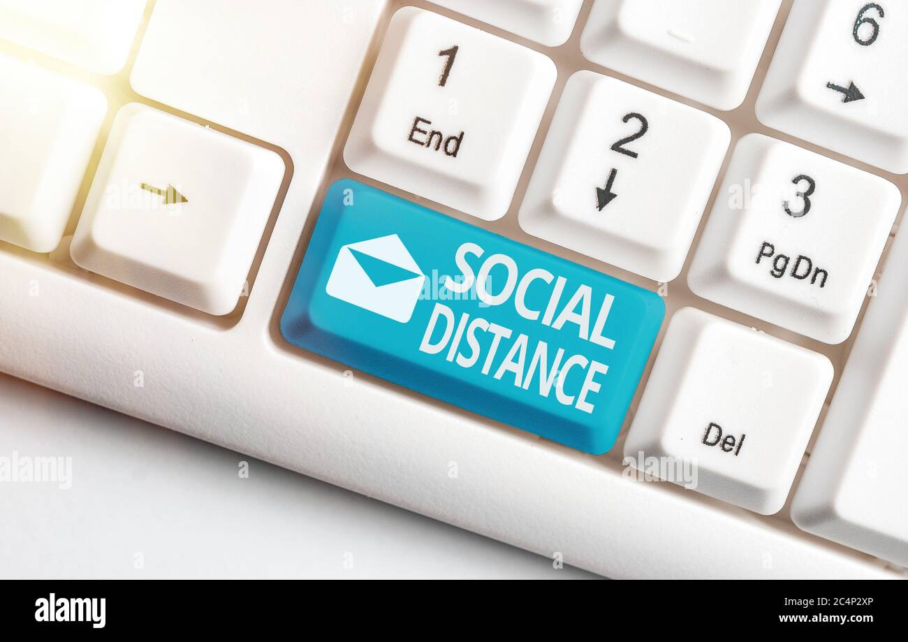 Conceptual hand writing showing Social Distance. Concept meaning ...