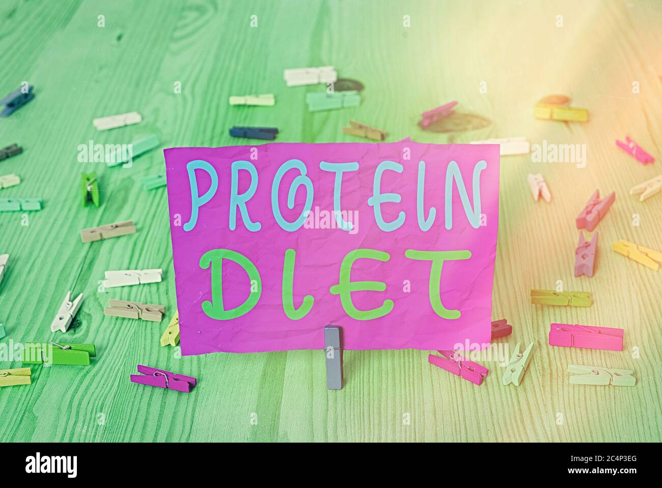Handwriting text writing Protein Diet. Conceptual photo consumption of ...
