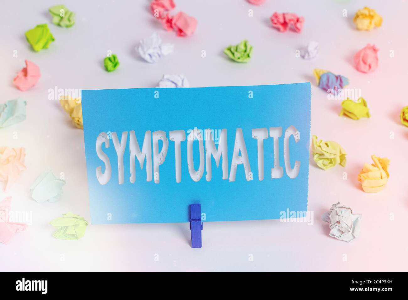 Writing note showing Symptomatic. Business concept for serving as ...
