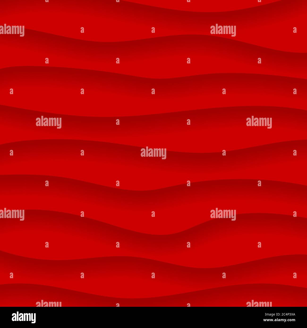 Abstract background of wavy lines with shadows in red colors Stock ...