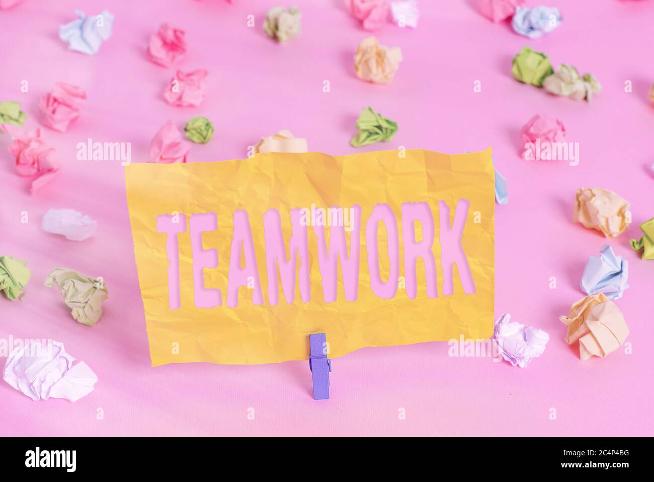 Handwriting text writing Teamwork. Conceptual photo the group s is ...